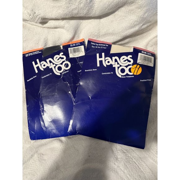 Hanes | Accessories | Hanes Too Pantyhose 2 Pair Pearl Classic Navy Cd ...